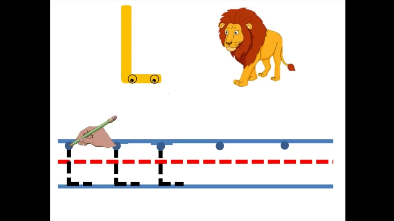 Writing the letter L upper case - YouTube