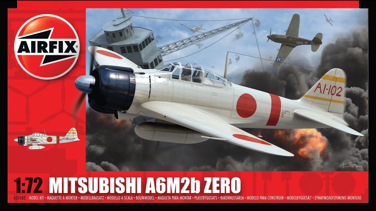 Airfix 1:72 Mitsubishi A6M2b Zero - Starter Set - YouTube