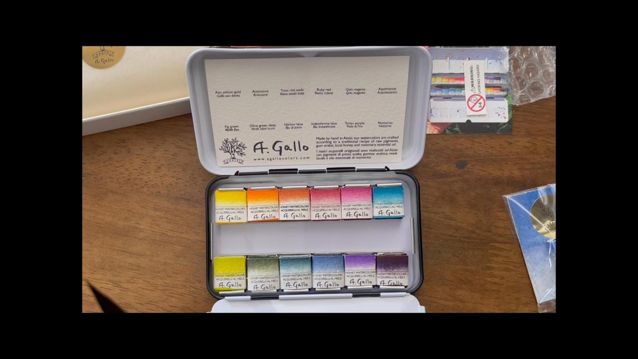 A. Gallo watercolors - Signature set (12 half-pans): Part 1 - YouTube