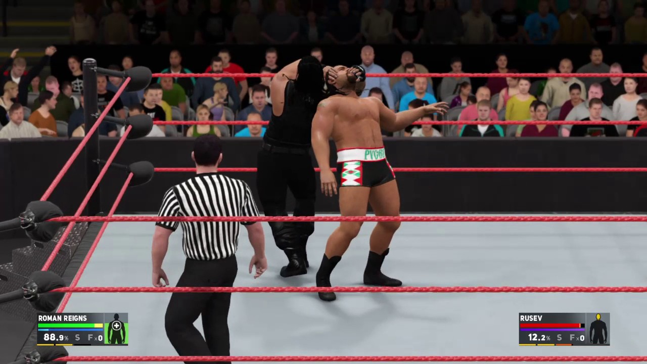 WWE 2K17. Roman Reigns VS Rusev. Clash of Champions 2016. WWE United ...