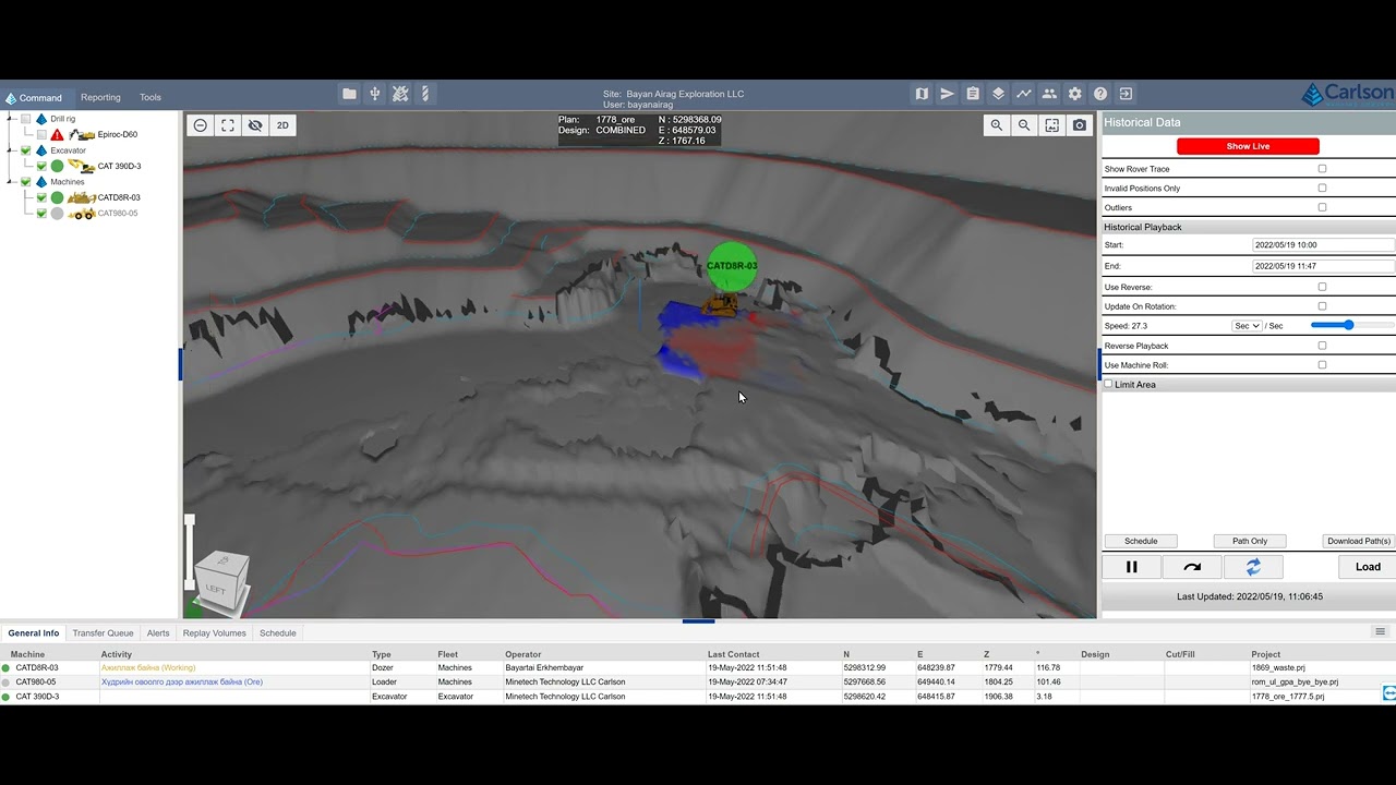 Carlson Command Dozer 3D view (Bayan Airag Exploration LLC) - YouTube