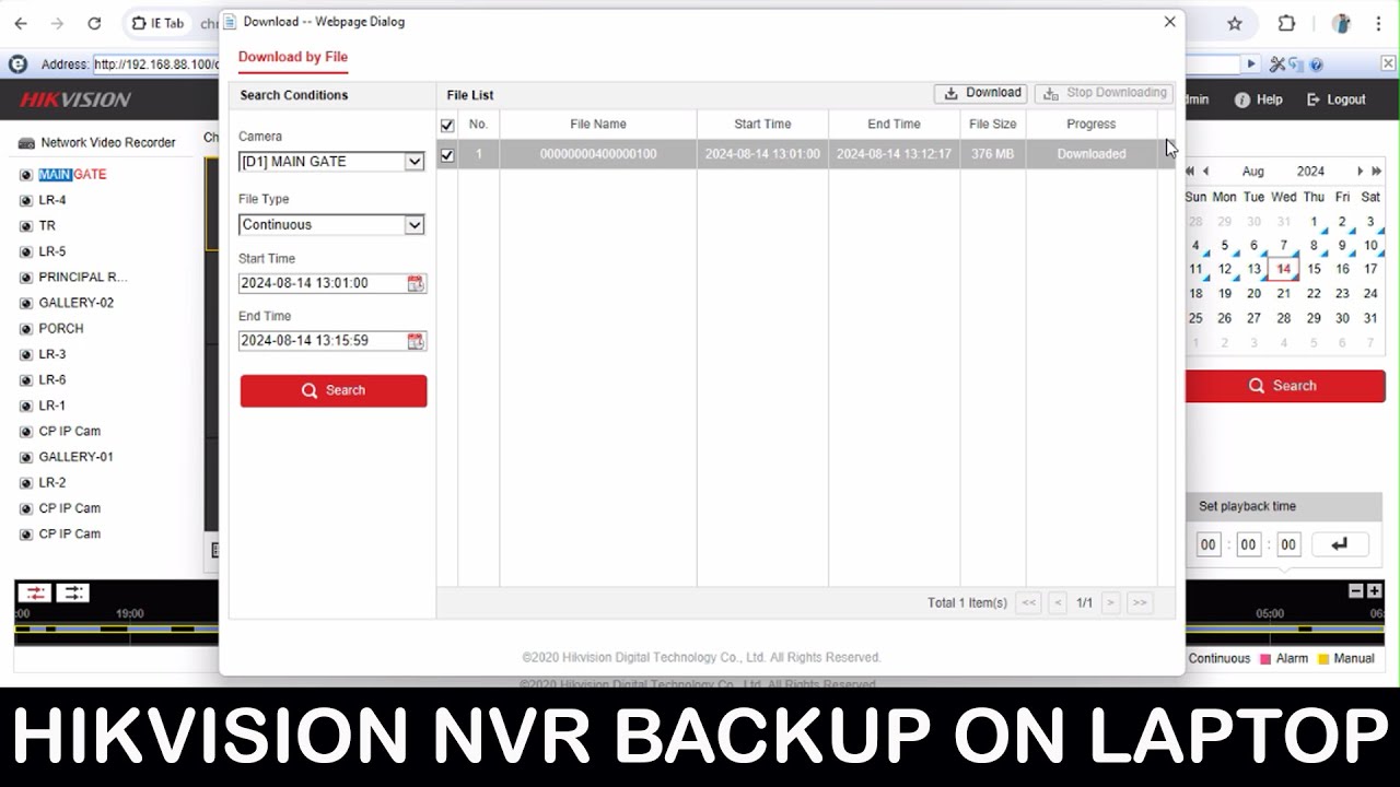 how to backup hikvision cctv recording in pc | cctv backup on laptop ...