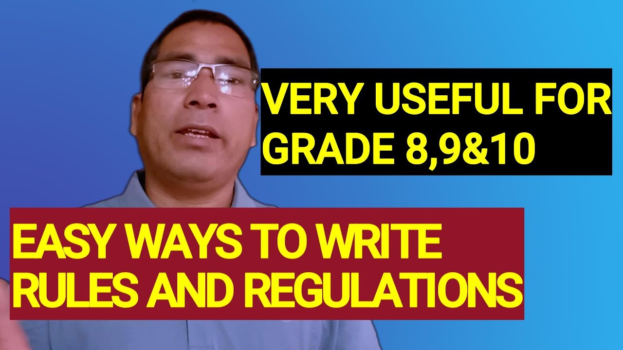 How to Write Rules and Regulations for Grade 8, 9, and 10 - YouTube