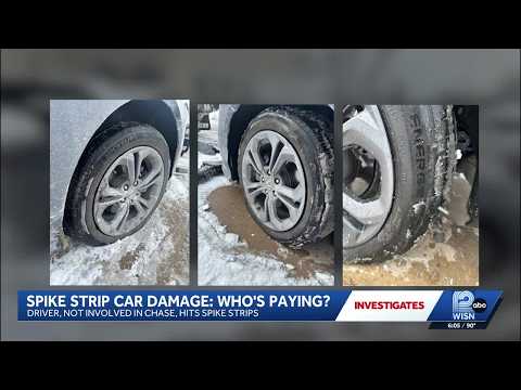 Woman seeks $3K after police spike strip damages car