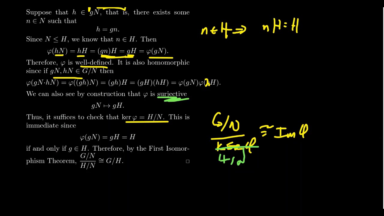 The Third Isomorphism Theorem (Group Theory) - YouTube
