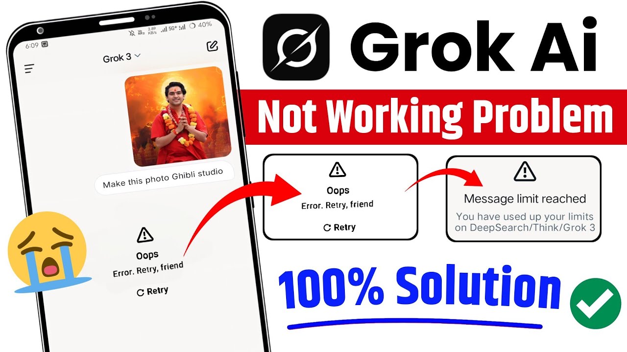 Grok ai fix upgrade to supergrok problem solve | message limit reached ...