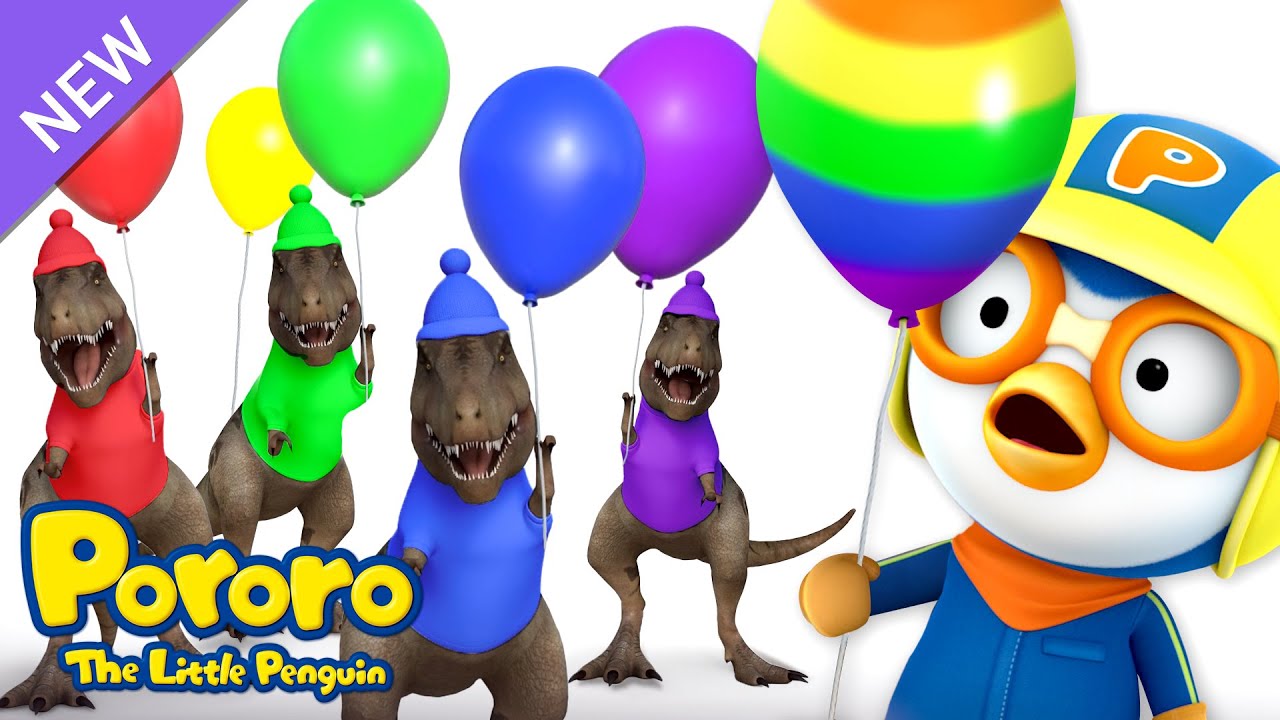 🌈Belajar Warna dalam Bahasa Inggris | T-Rex dan Balon Warna-Warni🎈 ...