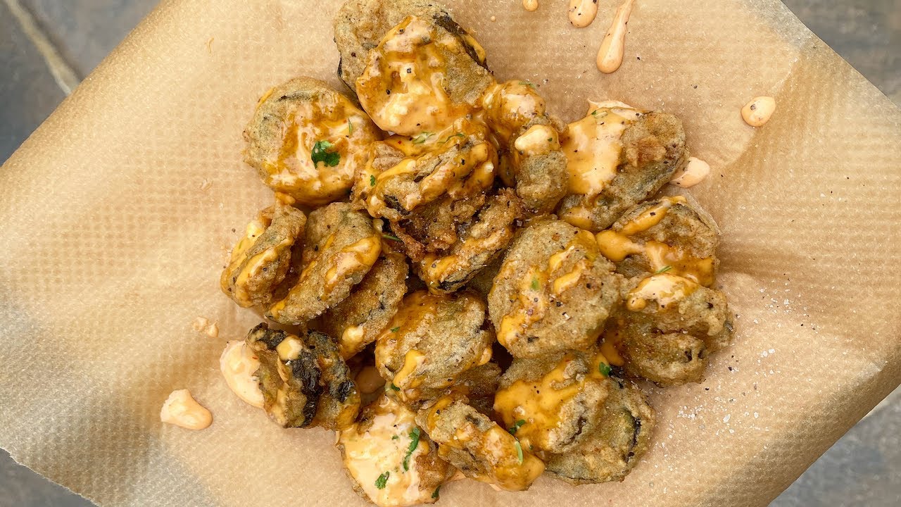 Suburban Vegan 004 Frickles the deep fried pickles and a Sriracha aioli ...