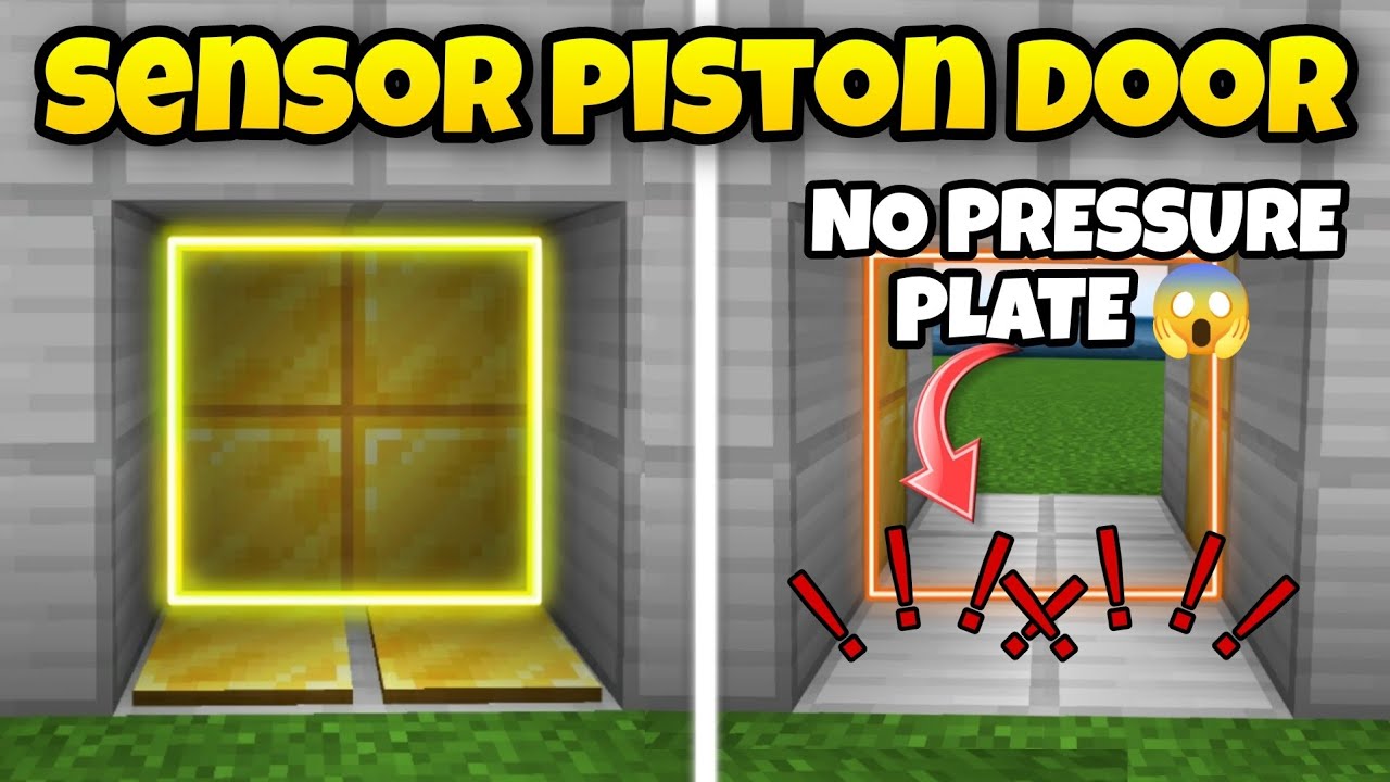 minecraft piston door 2X2 tutorial Sensor door 1.19.40 | Redstone Tutorials | in Hindi # ...