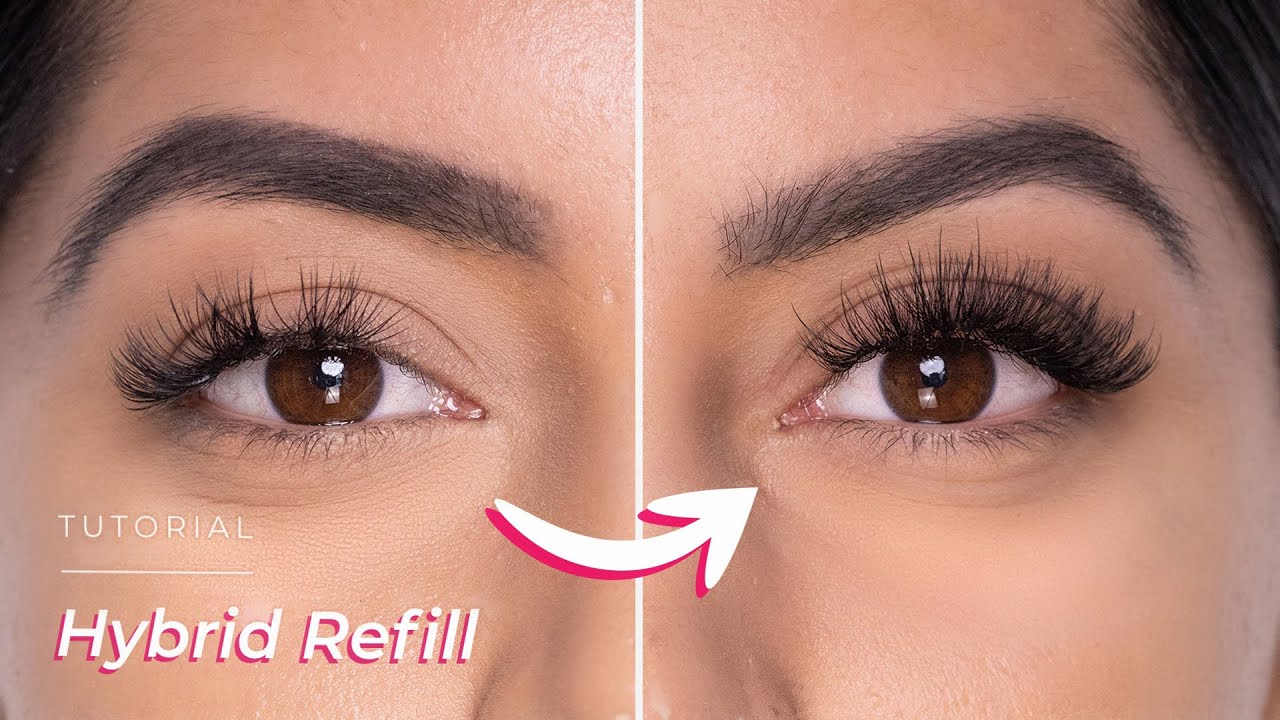 How To Do A Refill For Hybrid Lash Extensions - YouTube