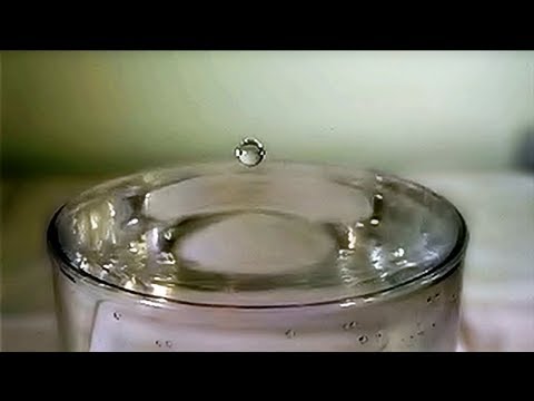 Water Coalescence Cascade - Jumping Waterdrops, Up Close - YouTube