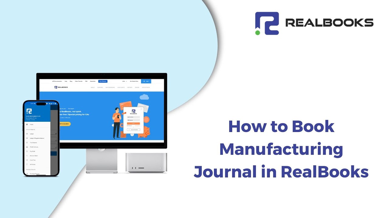 How to Book Manufacturing Journal in RealBooks | Online Accounting ...