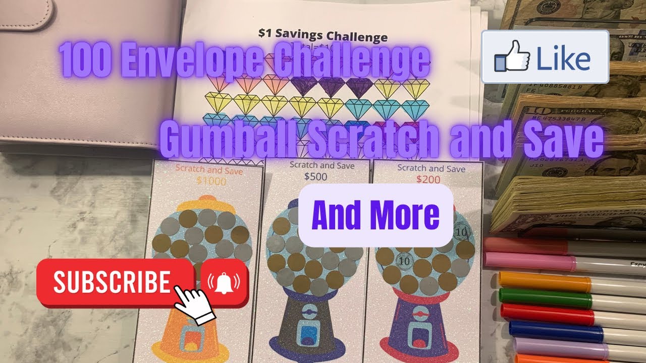 100 Envelope/Gumball Challenge/50 envelope and more/Low Income/Single ...