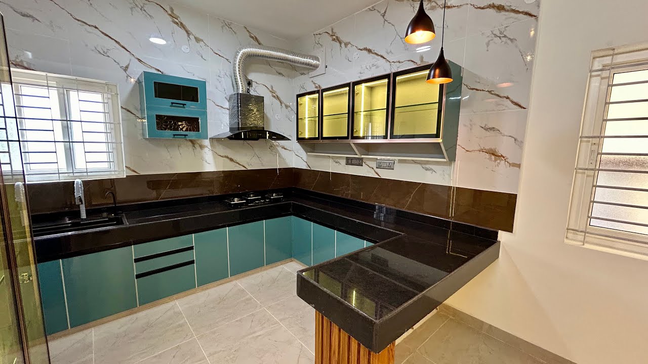 Stunning Modular Kitchen With Dining Space & Breakfast Counter top👌🔥🔥 ...