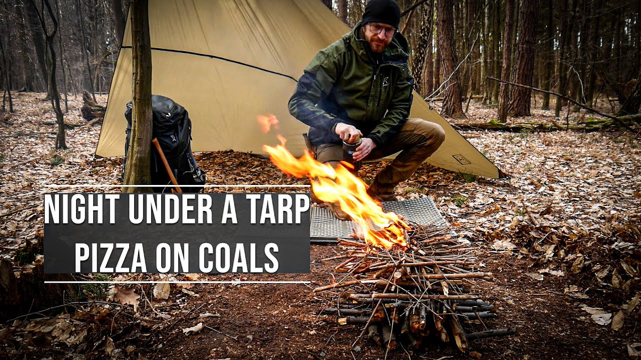 Pizza on Coals and Night under a Tarp - YouTube