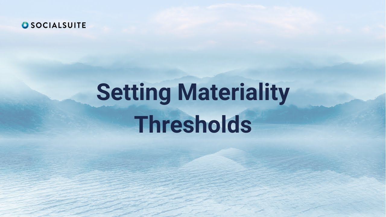 Setting Materiality Thresholds | CSRD & ESRS Compliance | Double ...
