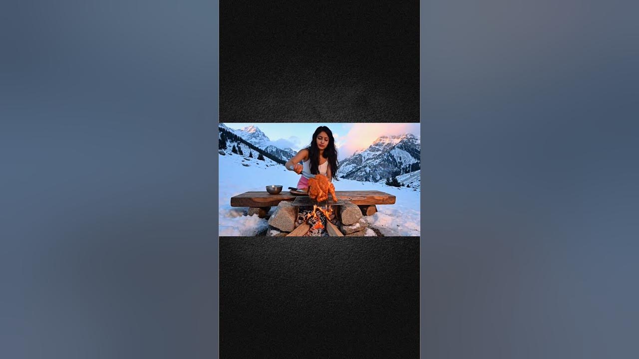 🔥Snow Mountain Grilled Chicken 🍗#SnowMountainCooking#GrilledChicken#OutdoorCooking#ASMRCooking ...