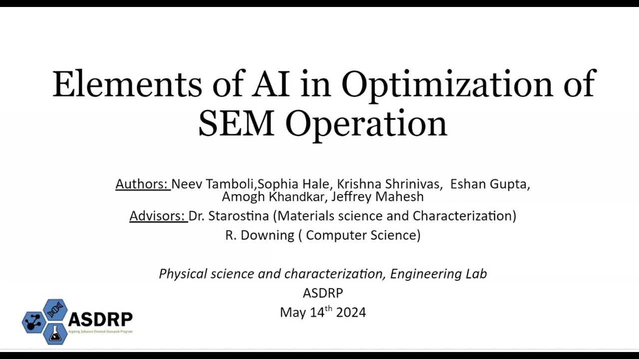 Elements of AI in Optimization of SEM Operation - YouTube
