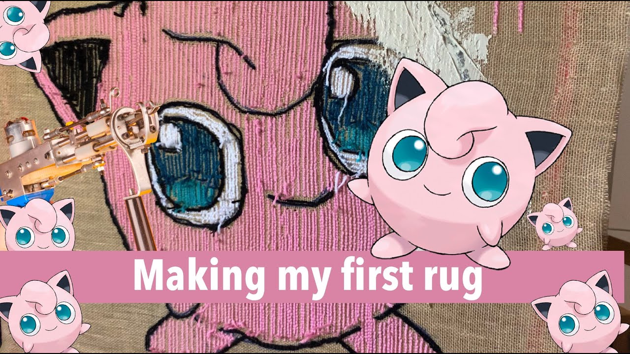 Tufting a Pokémon rug (my first time) - YouTube