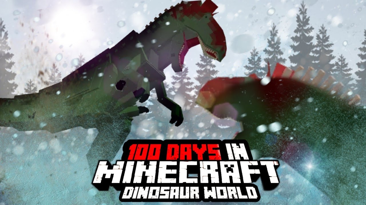 I'm Surviving 100 Days in a Minecraft Dinosaur World! 【Ep2】 - YouTube
