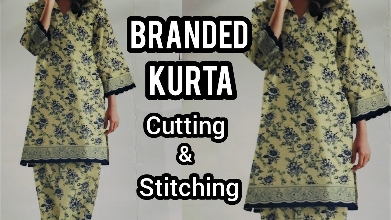 Branded style kurta cutting and stitching 😇 || Kurta cutting in very ...