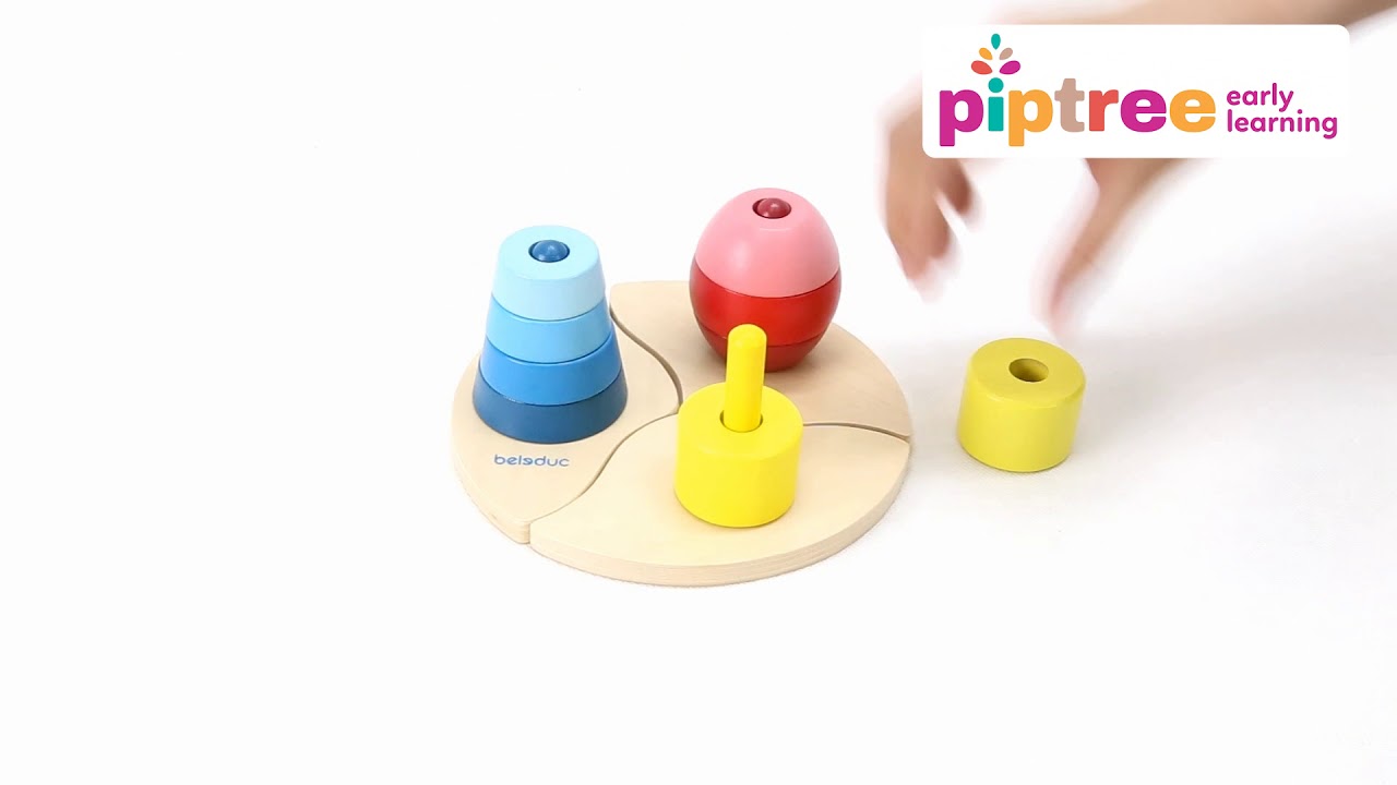 Beleduc Triple Stacker - Stacking blocks is fun! - YouTube