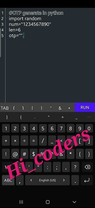 OTP generate in python!!OTP kaise generate kare python me! #shorts #python #otp #coding #random ...