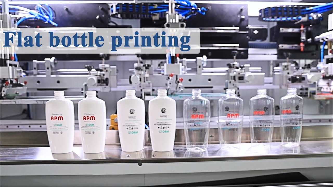 S104M automatic servo shuttle screen printing machine for flat bottle ...