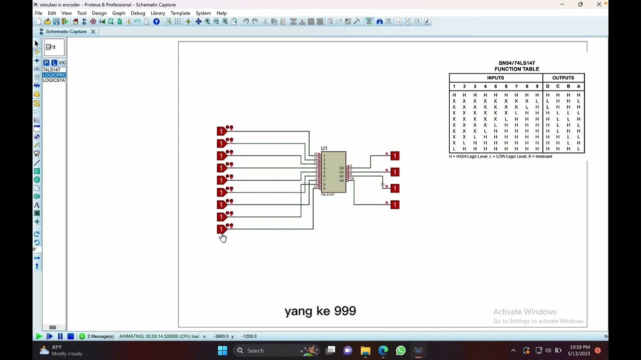 Simulasi Rangkaian Encoder dengan menggunakan IC 74LS147 di proteus ...