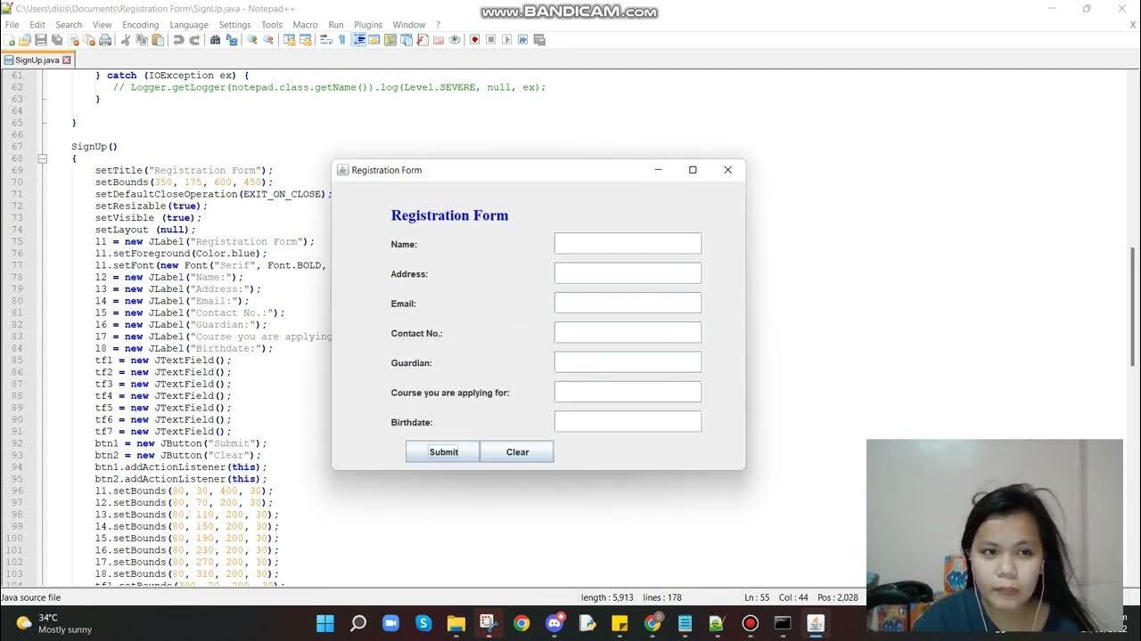 Application Form using Java Swing with FileWriter - YouTube