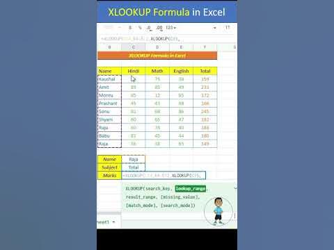 XLOOKUP Formula in Excel #excel #exceltips #exceltutorial #msexcel #microsoftexcel #developer # ...