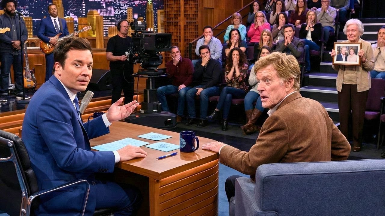 Jimmy Fallon FROZEN When Robert Redford Suddenly Stops Talking After ...