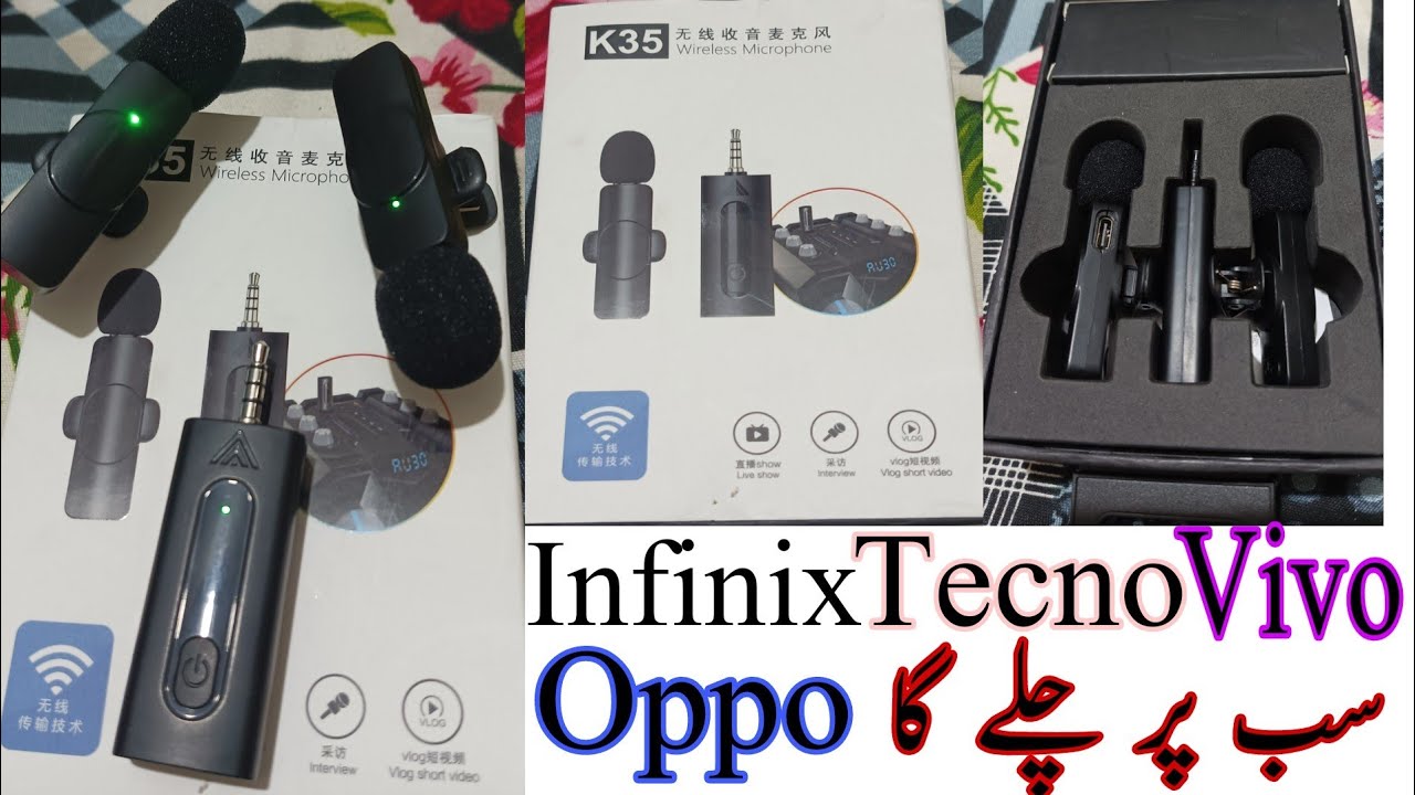 Wireless Mic K35 k36 Oppo Vivo Infinix Techno Samsung IPhone All Mobile Easy Connect - YouTube