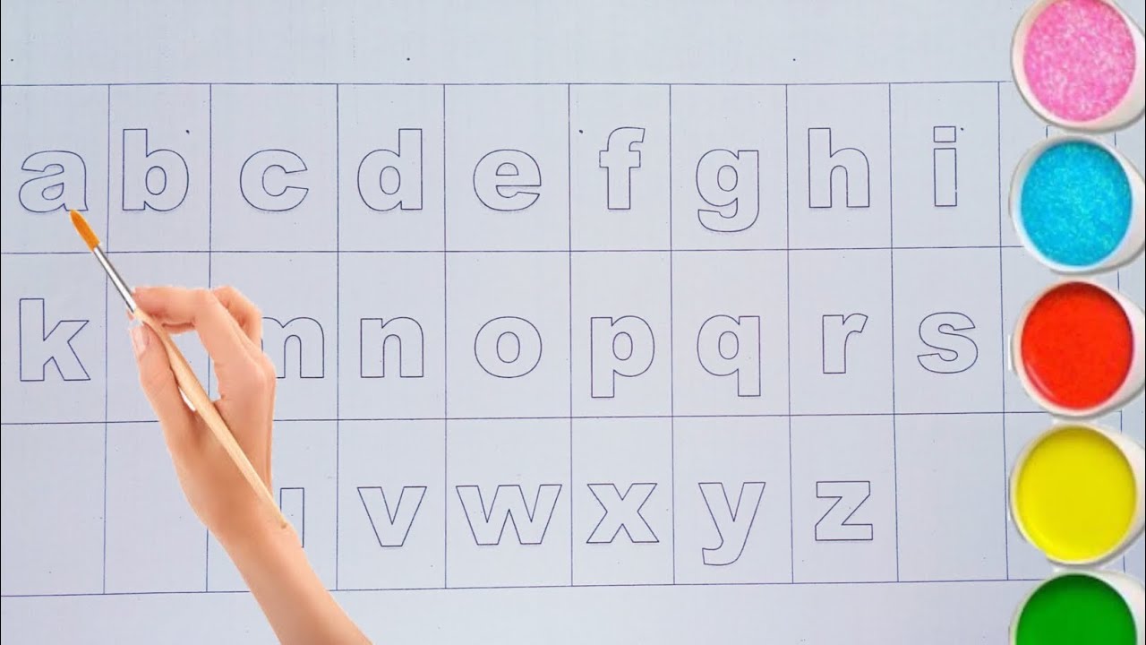 Learn Colors Alphabet a to z with Words| Easy Draw and Paint Alphabet A ...