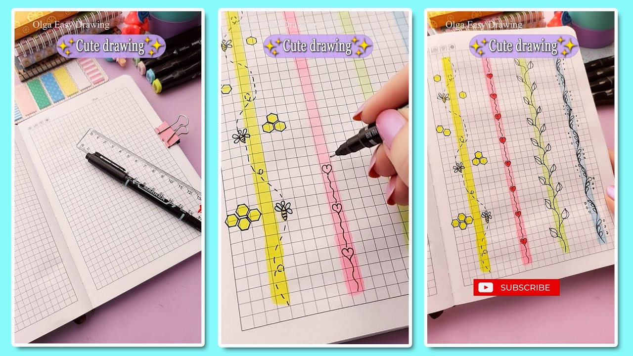 How to draw creative note design 💥/border / back to school - YouTube