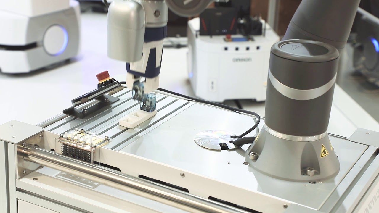 V3A024 TM Robot - Assembly Application with Omron AGV - YouTube