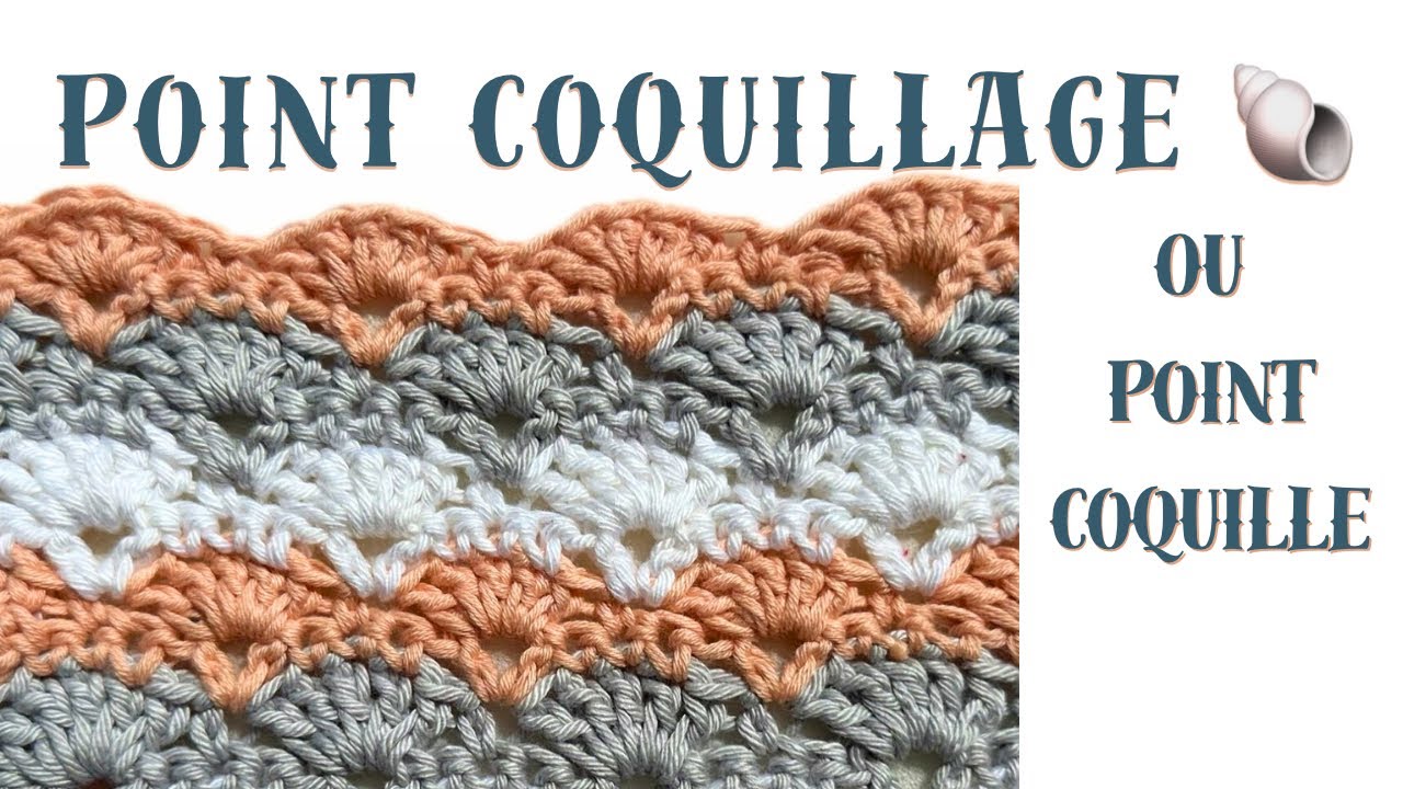Tuto point coquillage 🐚 au crochet pas à pas - Shell stitch - point ...