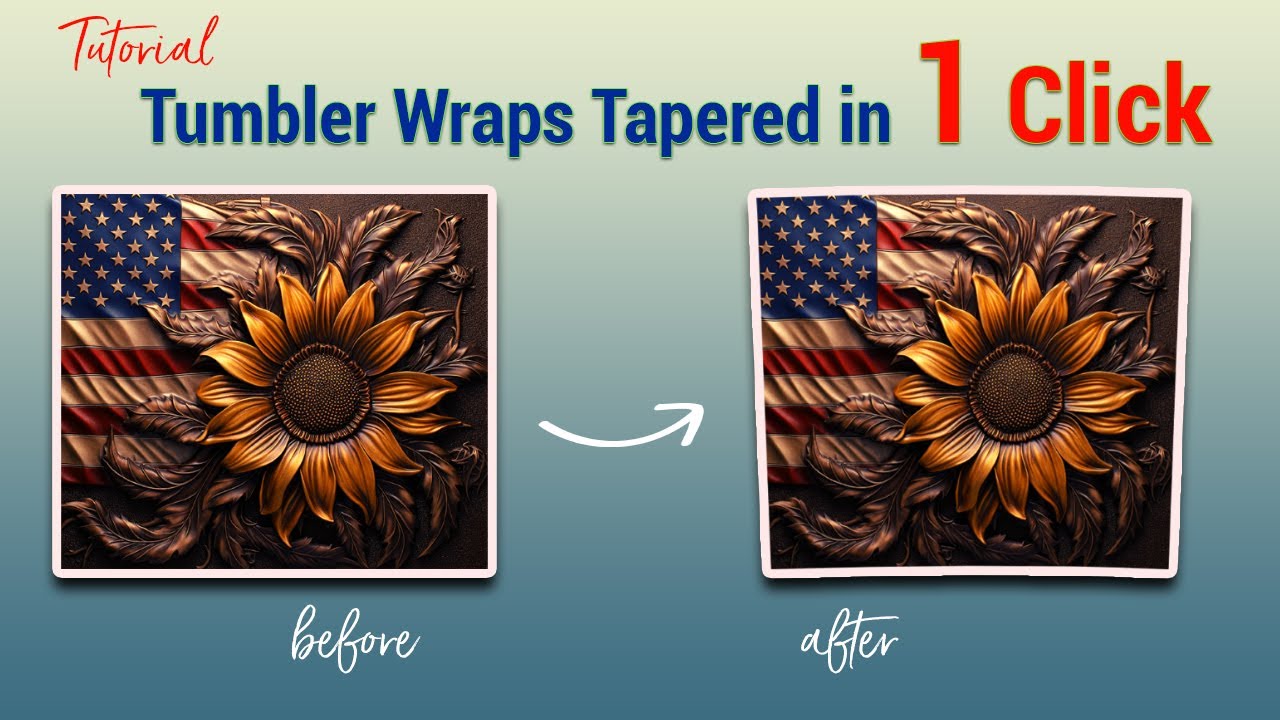 How To Convert Straight Tumbler Wrap Designs to Tapered Designs - YouTube