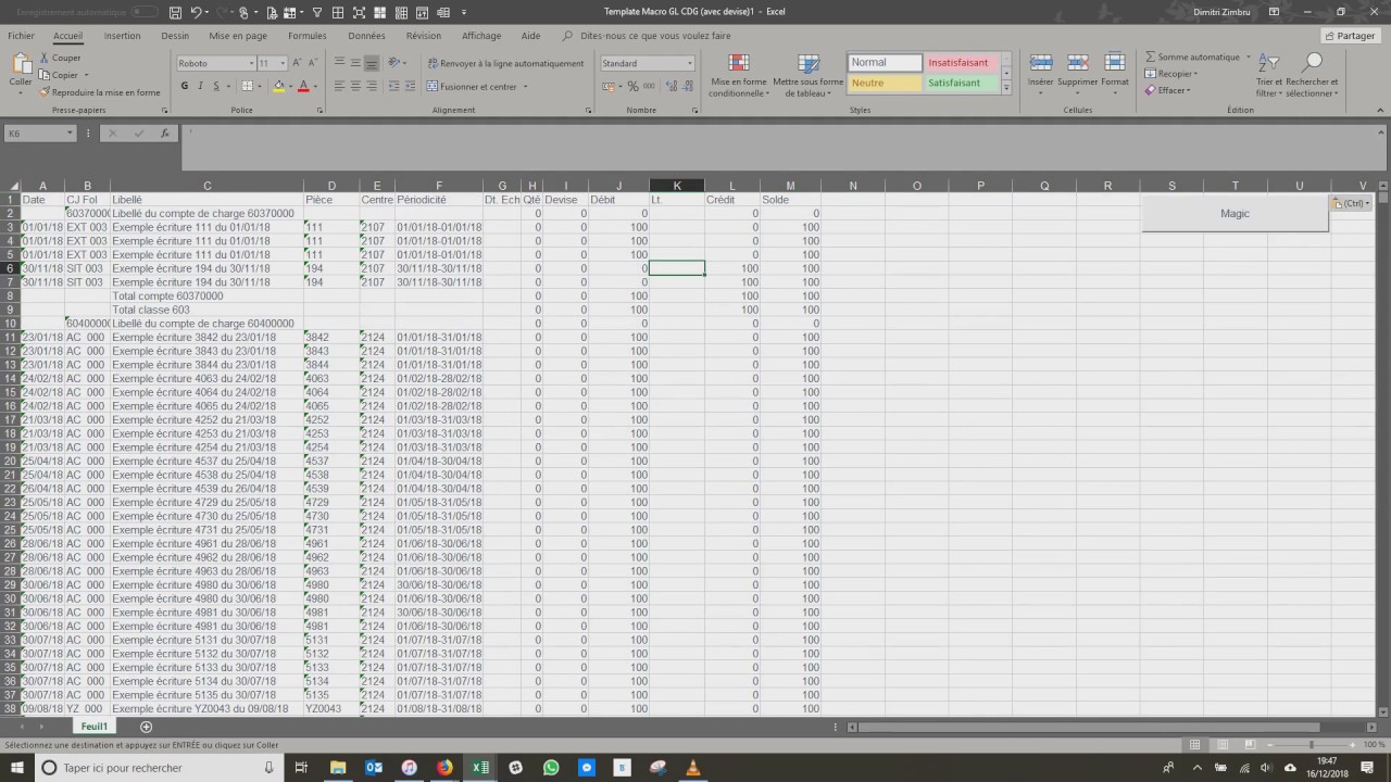 Macro Excel pour extraction Grand-livre QuadraCompta - YouTube
