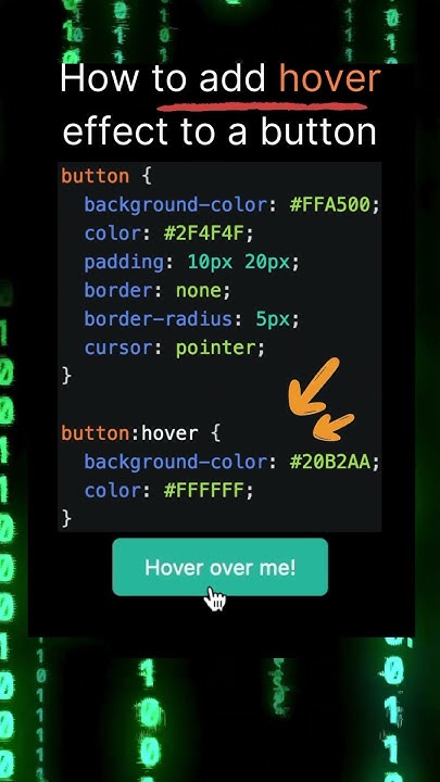 Add Hover Effect To A Button Shorts Css Webdesign Code Fullstackdev Coding Webapp 