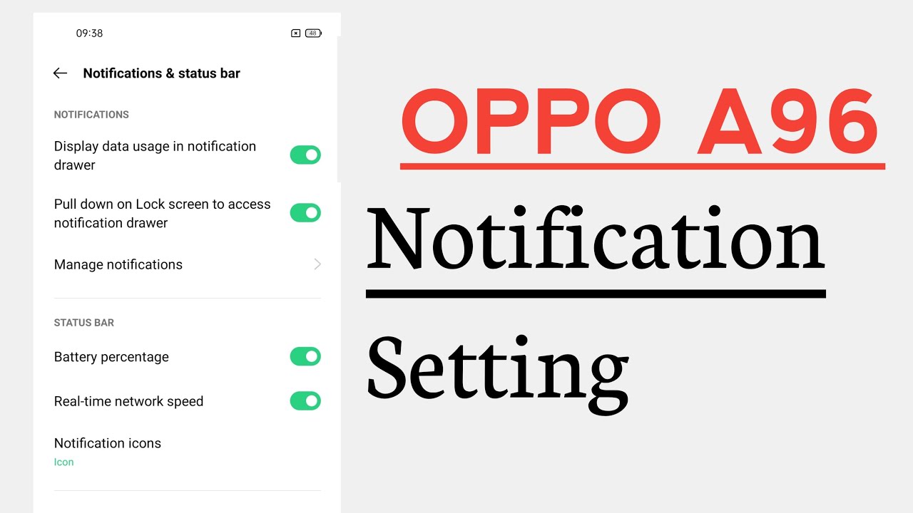 OPPO A96 Notification Setting Setup - YouTube