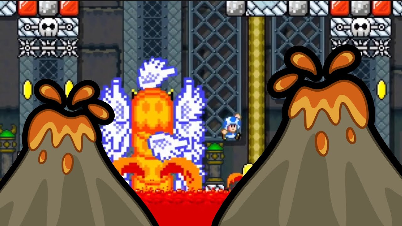 The BEST SMW Volcano Custom Themes - Super Mario Maker 2 - YouTube