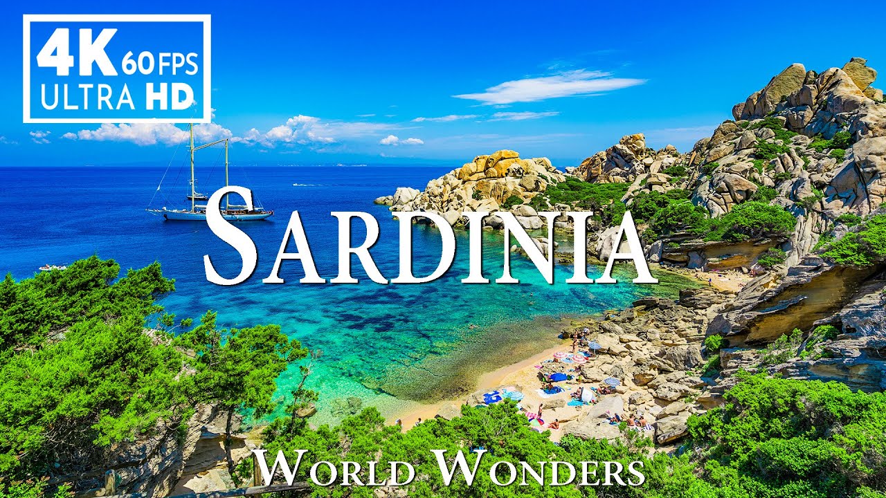 FLYING OVER SARDINIA (4K UHD) - Relaxing Music With Beautiful Scenery ...