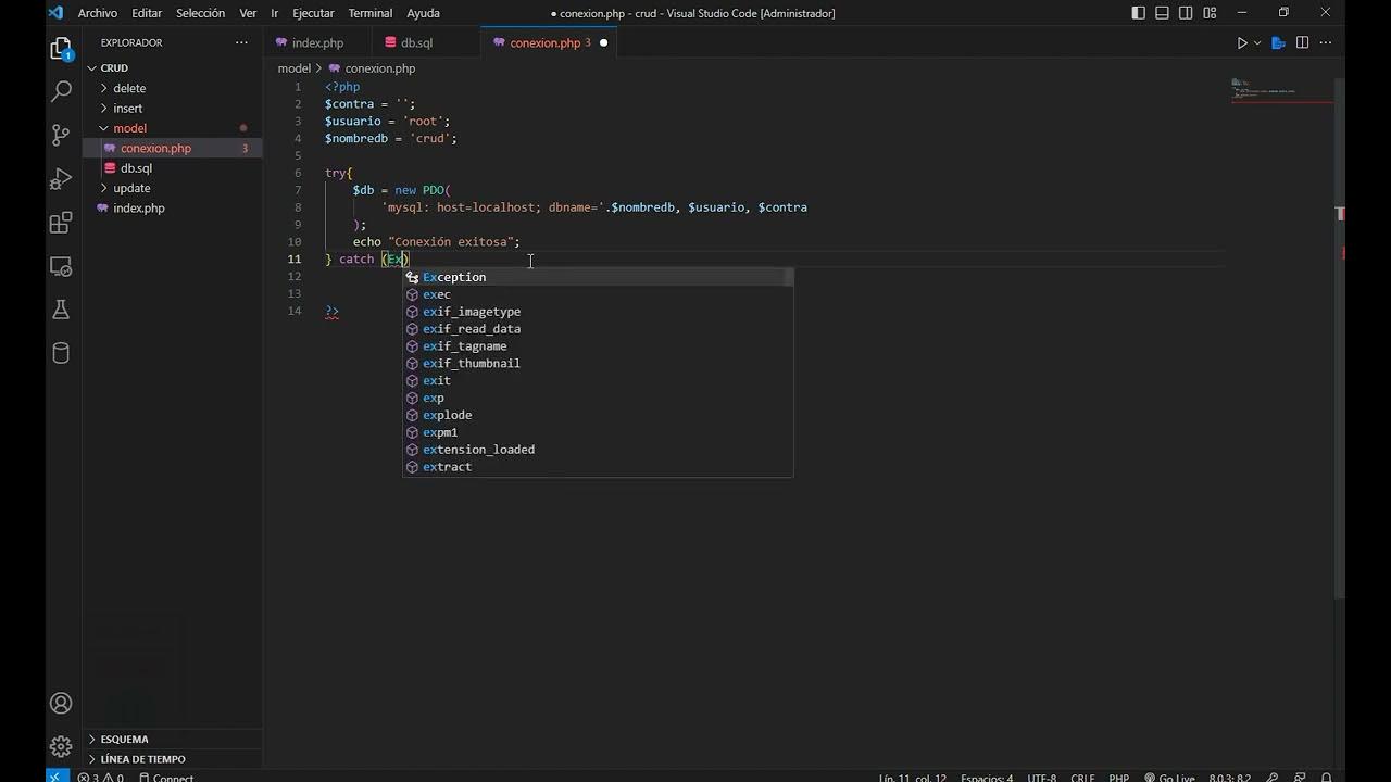3.- Crud PHP y MySQL - Conexion DB - YouTube