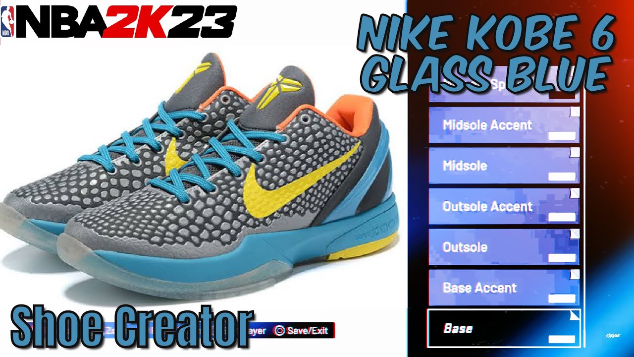 How To MAKE Nike Kobe 6 "Glass Blue" In NBA 2k23 - Shoe Creator - YouTube