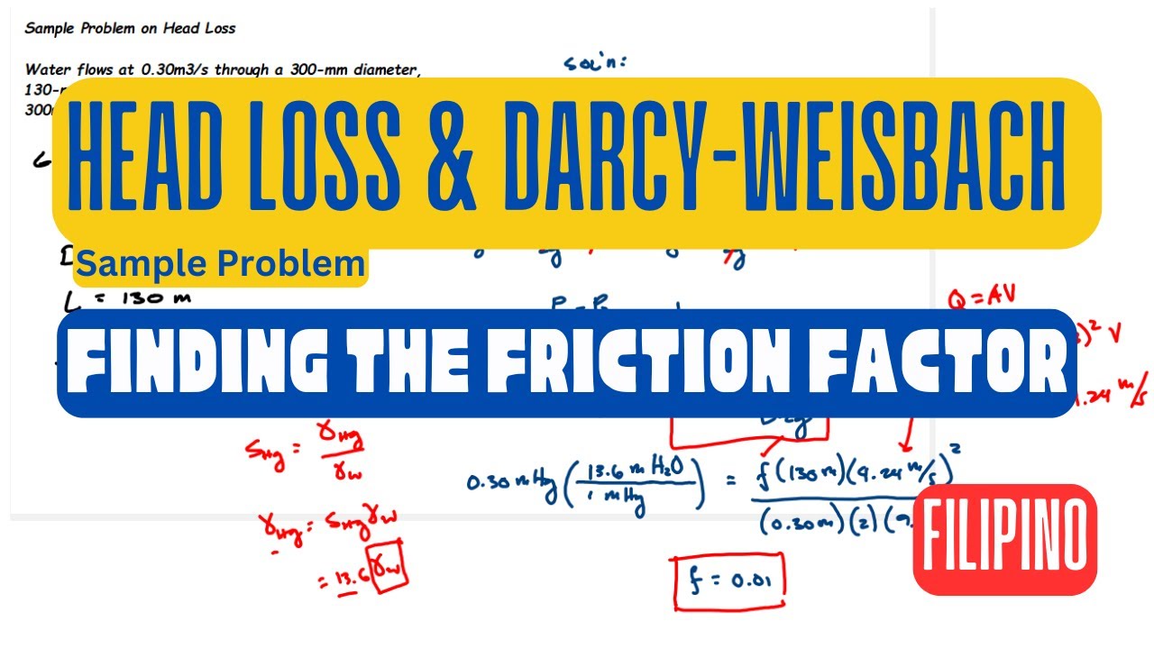 Solving For Friction Factor with Head Using Loss Darcy-Weisbach - Step ...