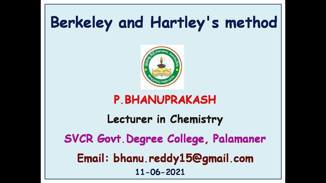 Berkeley and Hartley's method - YouTube