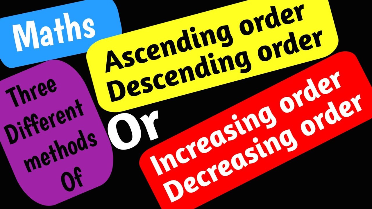 Maths#Ascending order Descending order ll #Increasing order Decreasing ...