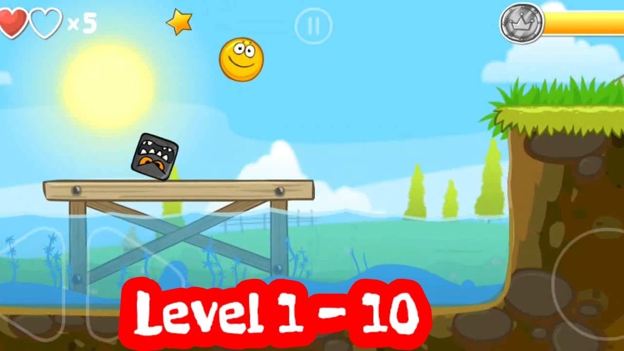 Red Ball 4 - Green Hills Stage - Level 1 to 10 with Yellow Ball - YouTube