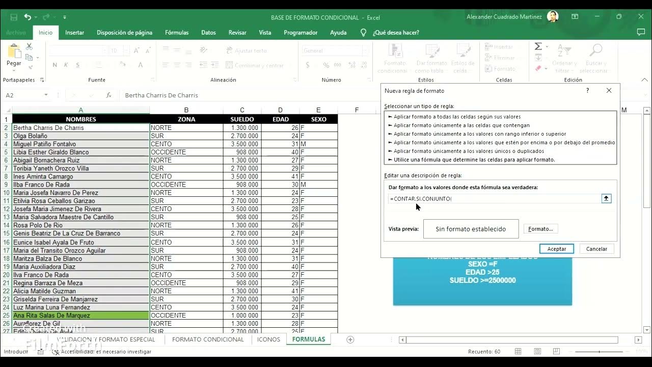 FORMATO CONDICIONAL CON FORMULA COMPLETO - YouTube